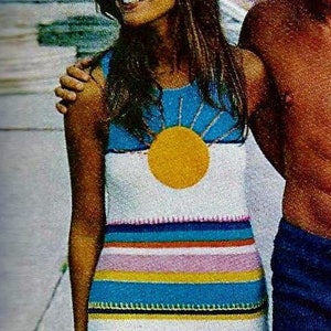 Knit Sunset Dress Pattern Digital Download Vintage Knitting Pattern - Etsy