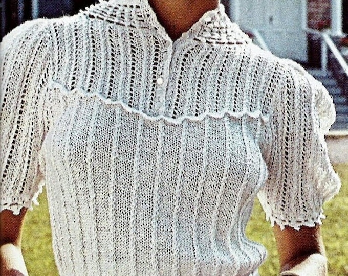 Ophelia Blouse | Lace Silk Blouse Knitting Pattern Pdf for Intermediate ...