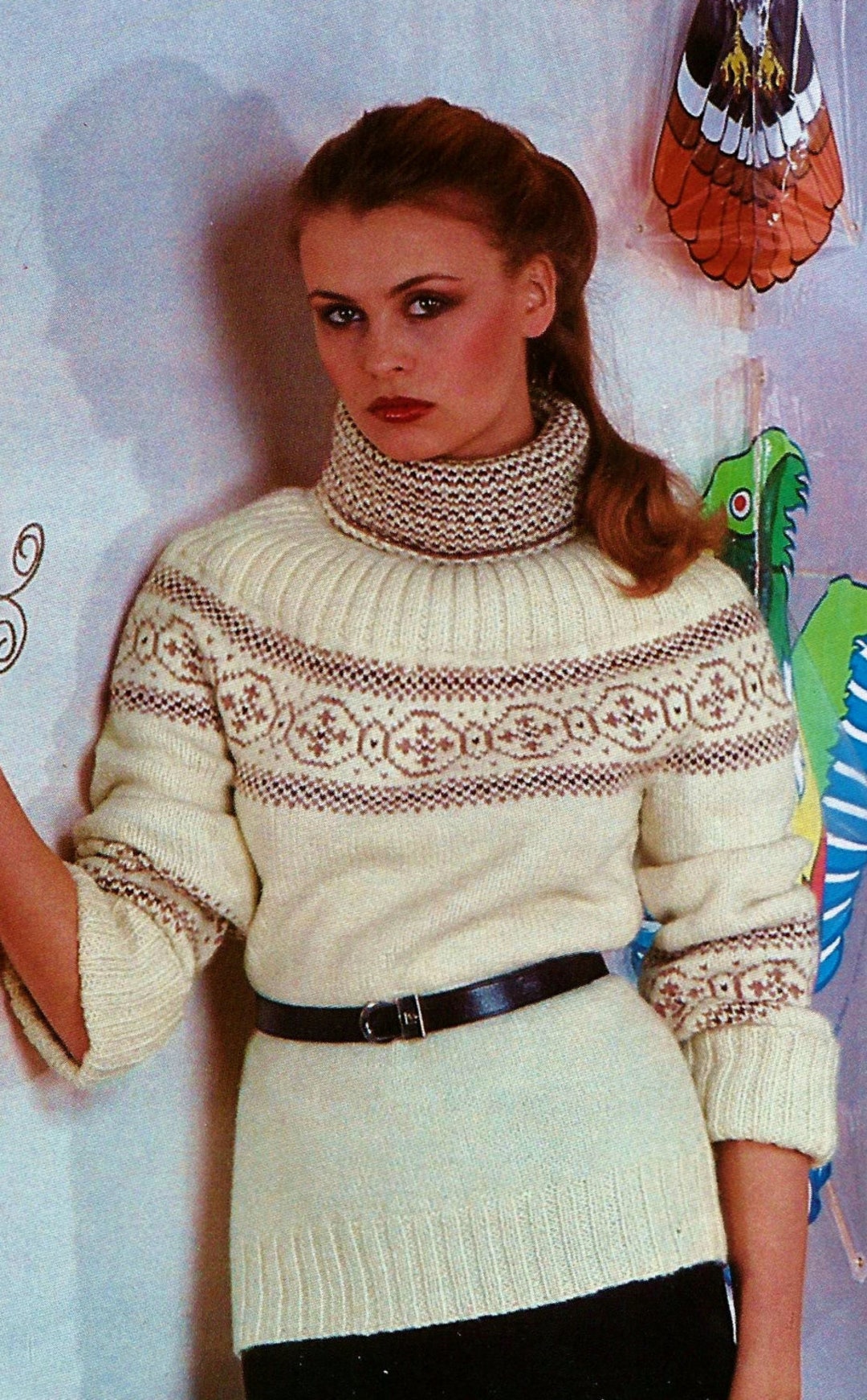 Scandinavian Knitted Sweater Pattern Digital Download Vintage Knitting ...