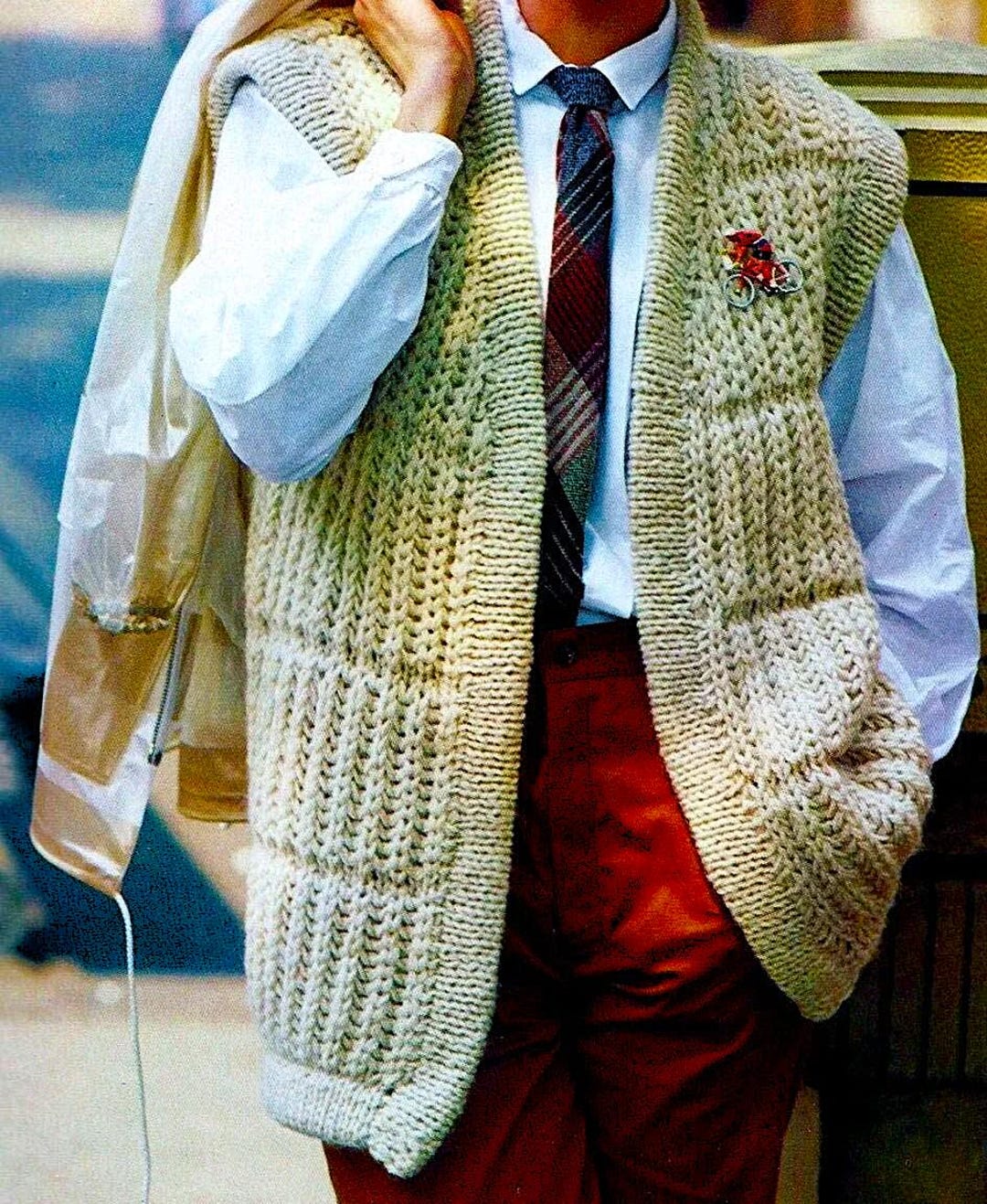 Knitted Vest Pattern Digital Download Vintage Knitting Pattern - Etsy