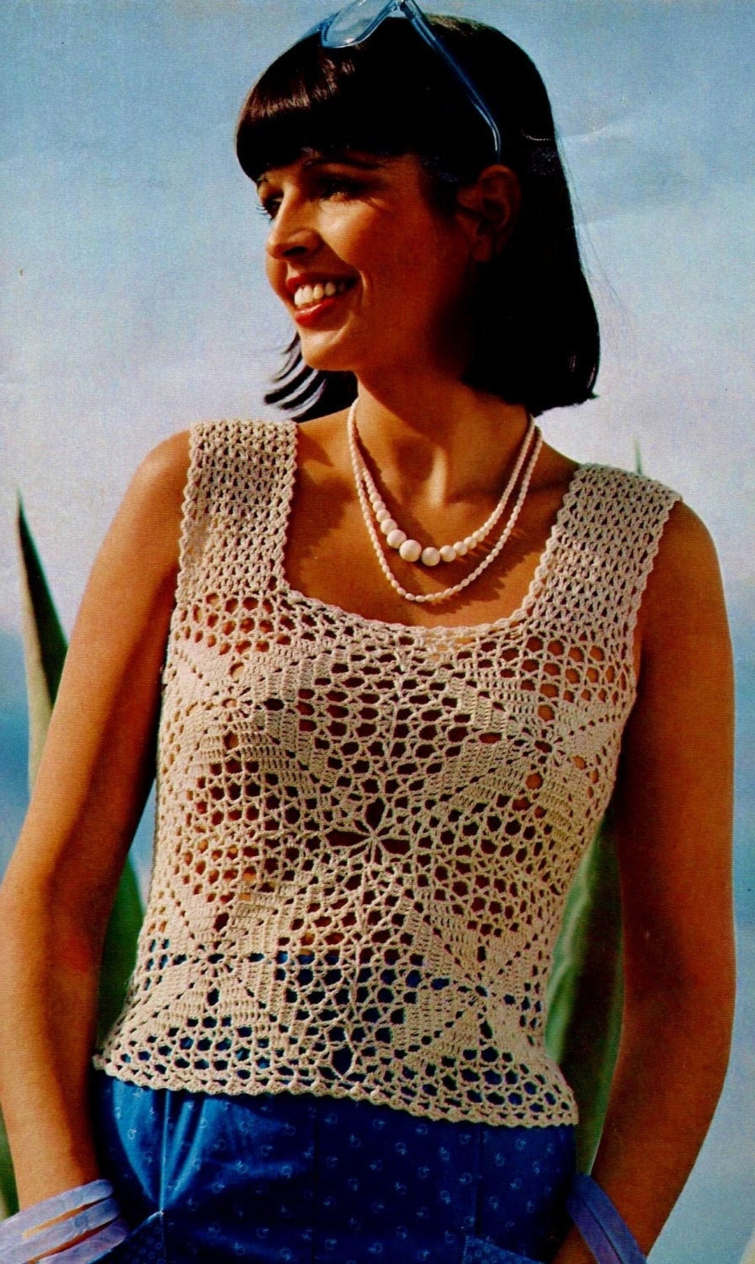 Crocheted Top Pattern Digital Download Vintage Crochet Pattern - Etsy