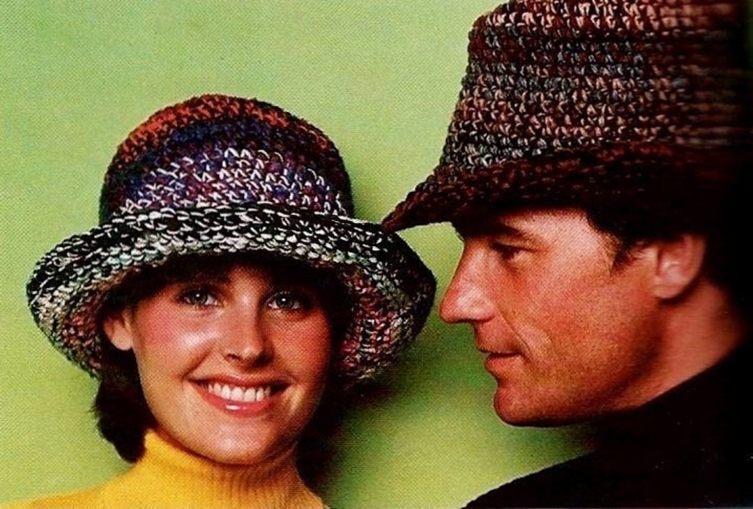 Crocheted Hats Pattern Digital Download Vintage Crochet Pattern - Etsy