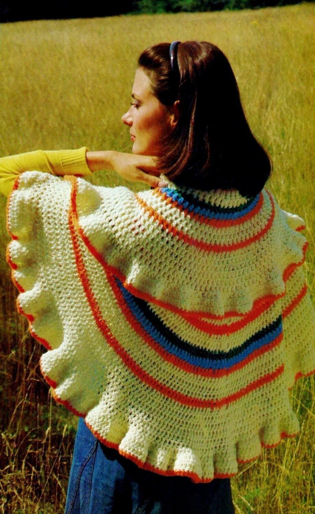 Easy Crocheted Circular Shawl Pattern Digital Download Vintage Crochet ...