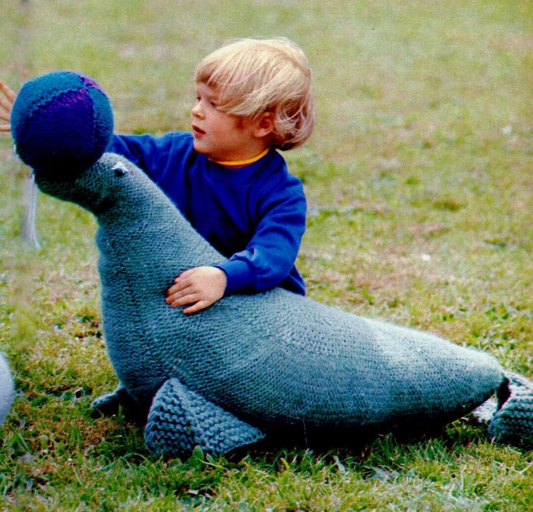 Knitted Seal Toy Pattern Digital Download Vintage Knitting - Etsy