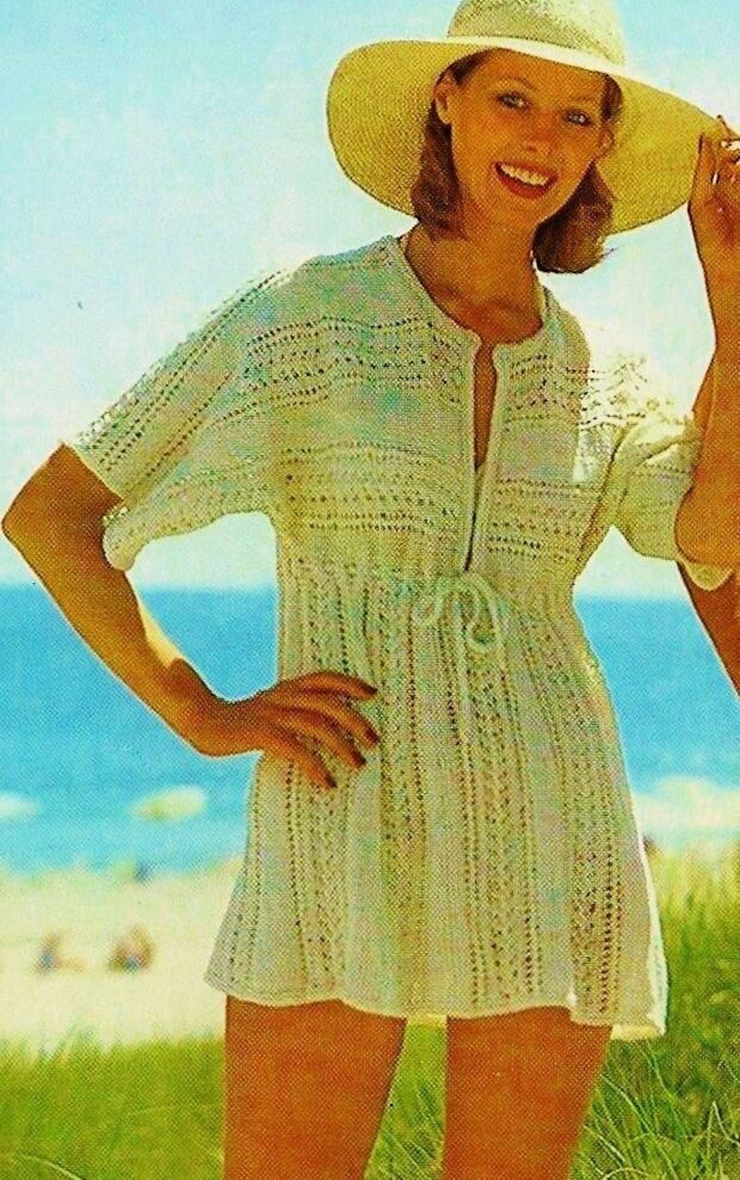 Knitted Beach Cover-up Digital Download Vintage Knitting Pattern - Etsy