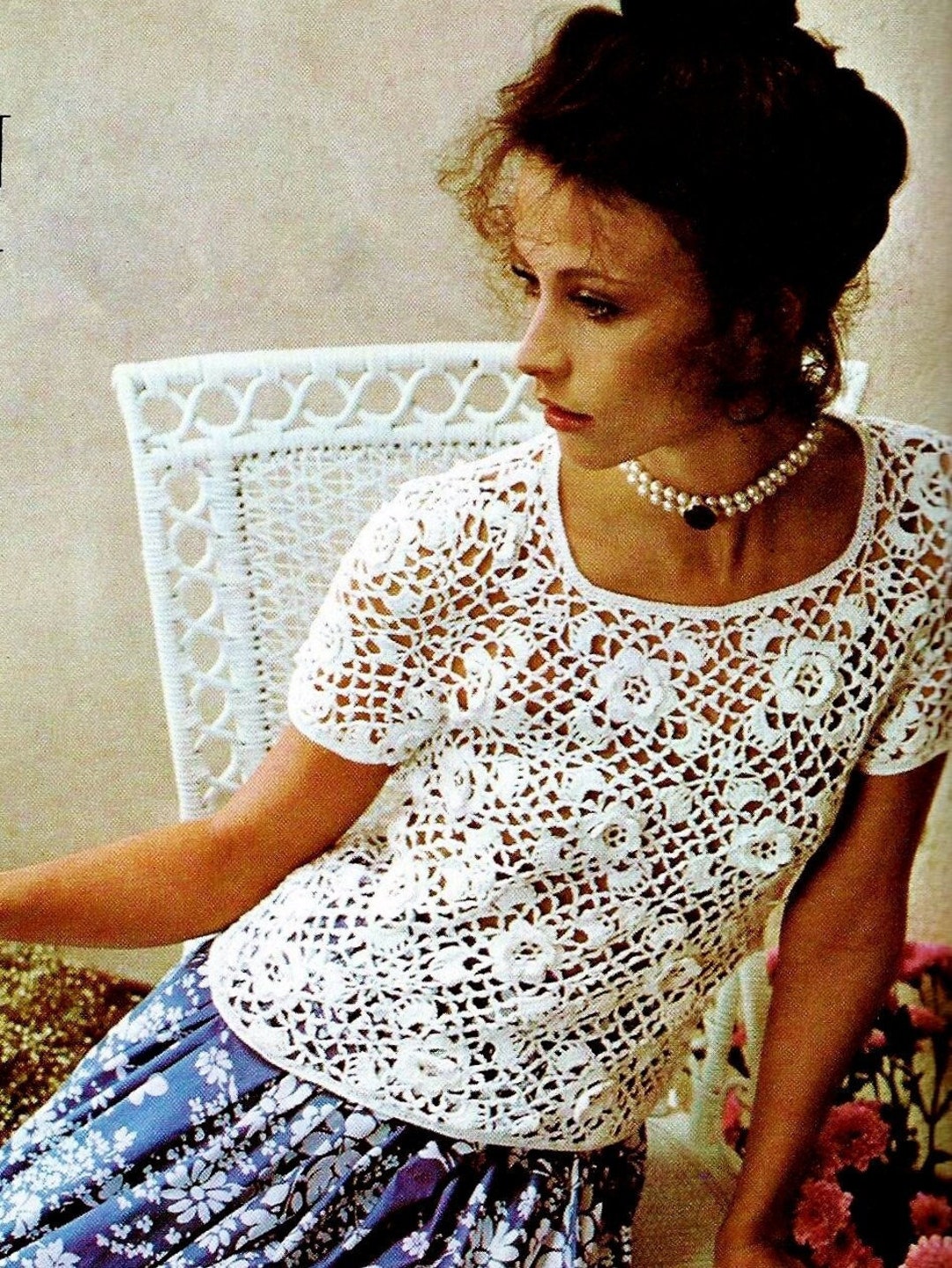 Irish Crochet Lace Blouse Pattern Download Vintage Crochet Pattern - Etsy