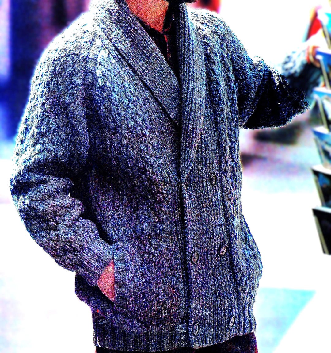 Knitted Cardigan Pattern Digital Download Vintage Knitting Pattern ...