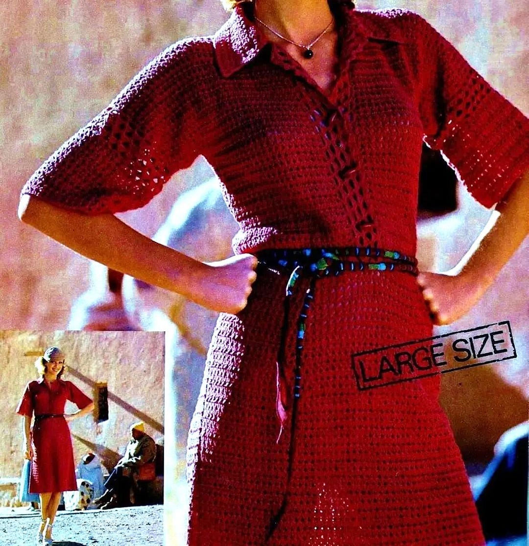 Crocheted Dress Pattern Digital Download Vintage Crochet Pattern - Etsy