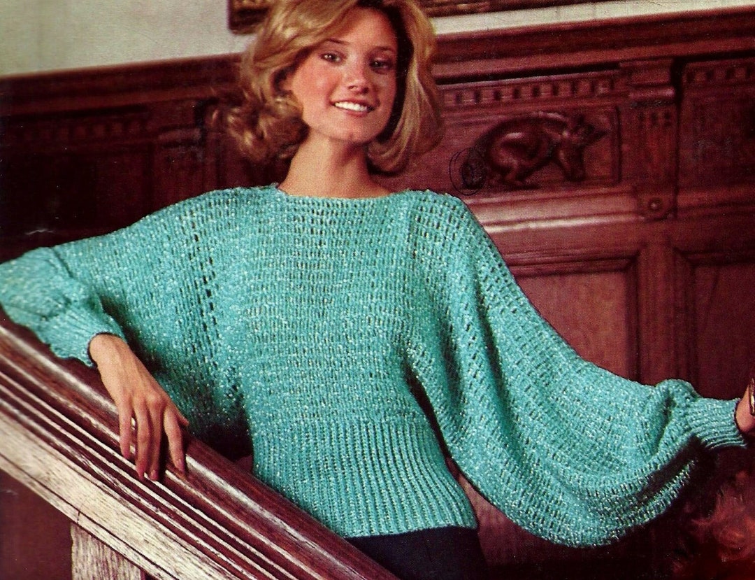 Crocheted Batwing Blouse Pattern Digital Download Vintage Crochet ...