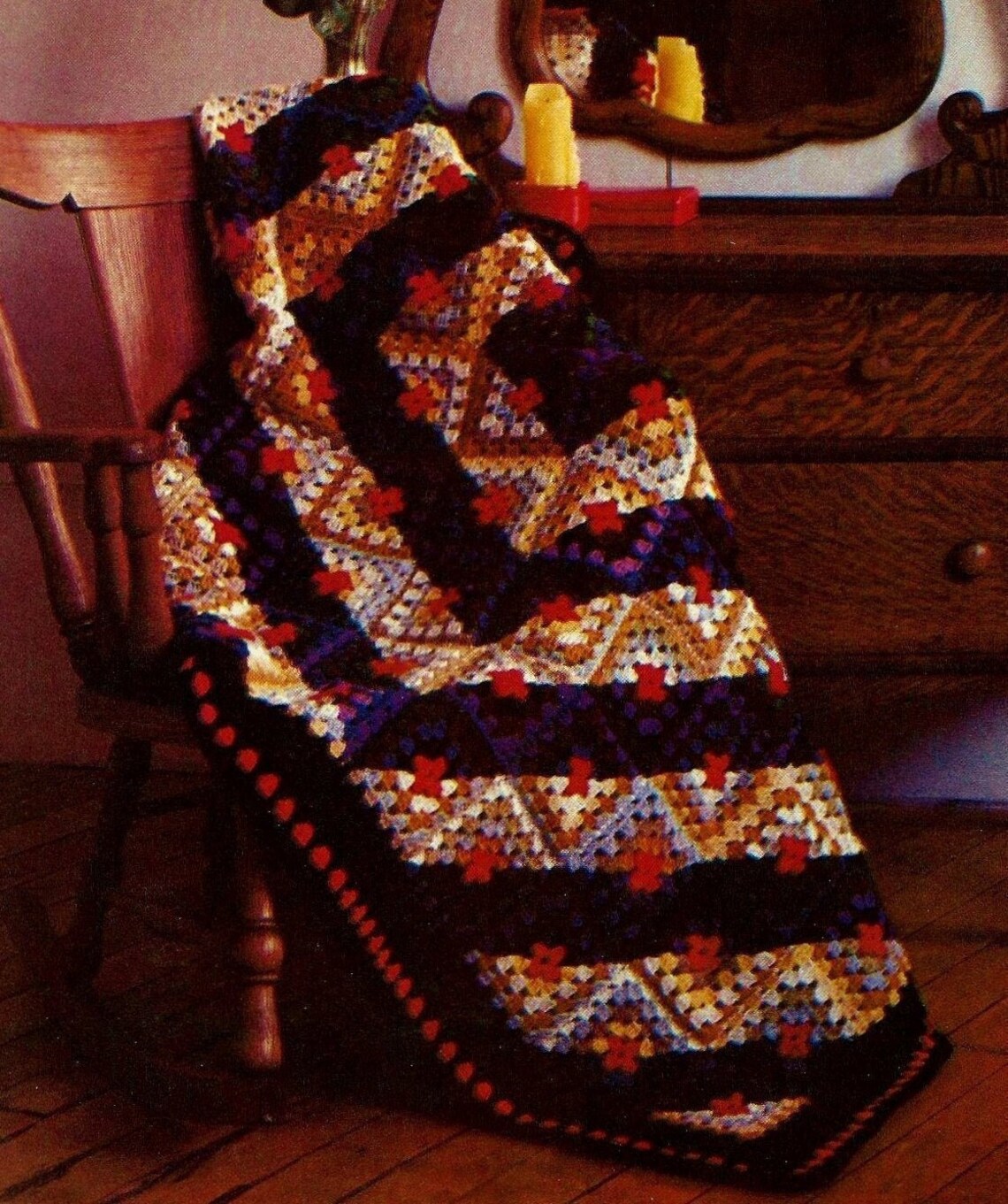 Crocheted Log Cabin Afghan Pattern Digital Download Vintage - Etsy