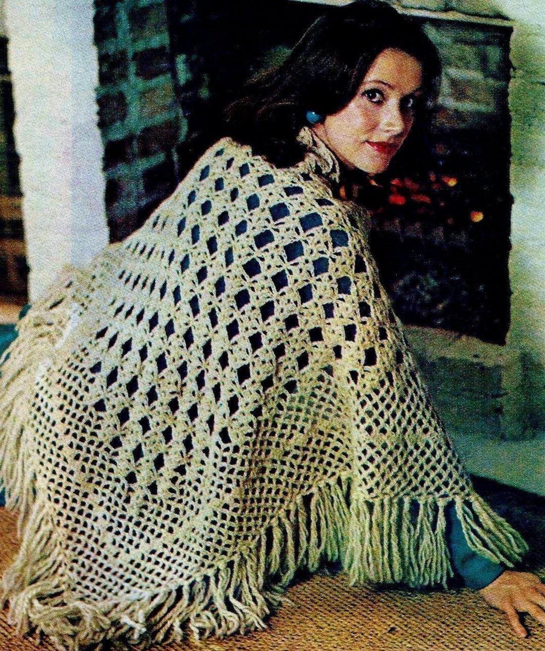 Crocheted Shawl Pattern Digital Download Vintage Crochet Pattern - Etsy