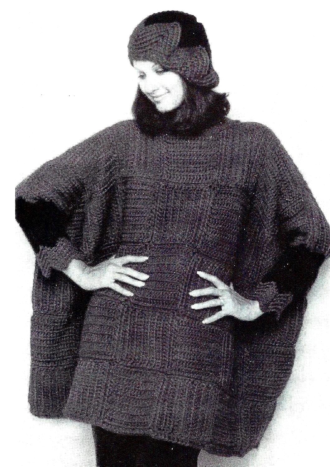 Crocheted Granny Square Poncho With Beret Patterns Digital Download ...