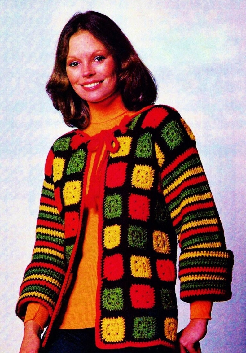 Crocheted Granny Square Jacket Pattern Digital Download - Etsy