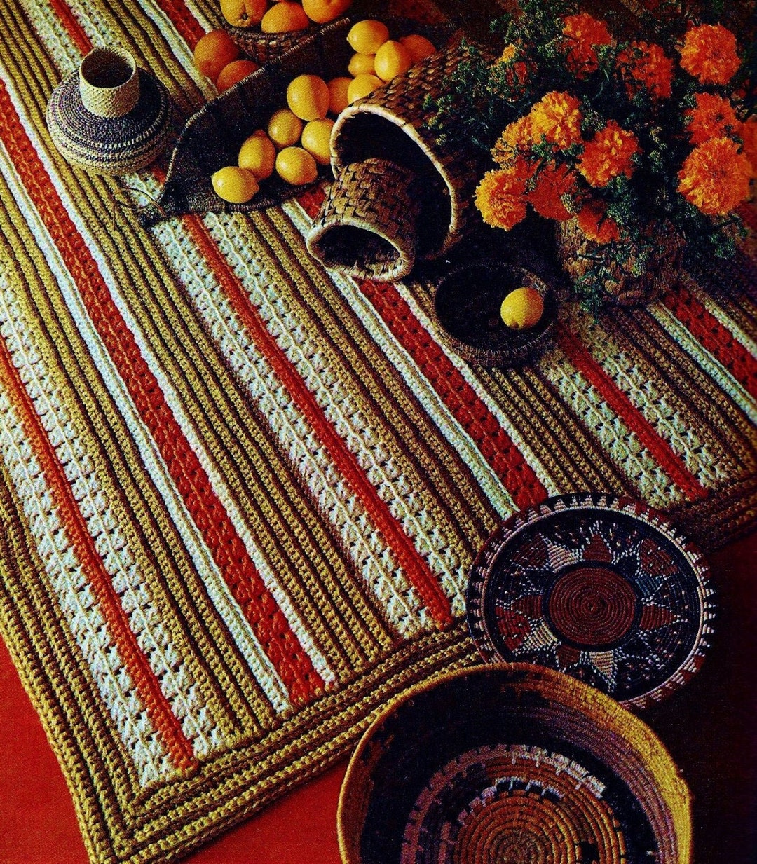 Crocheted Rug Pattern Digital Download Vintage Crochet Pattern - Etsy