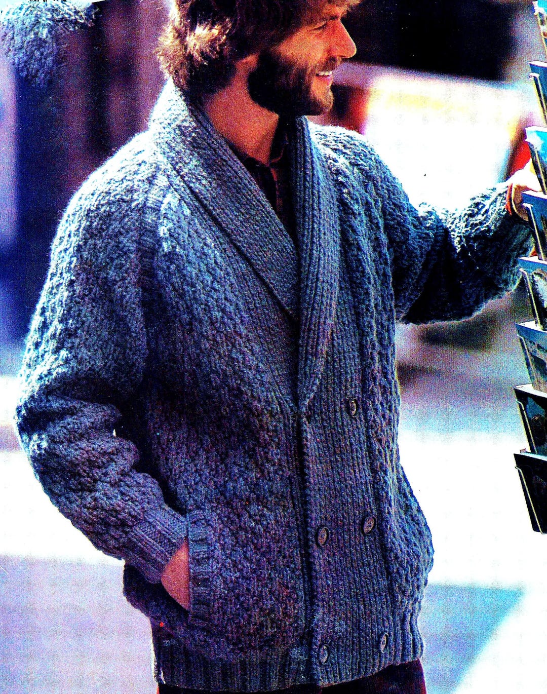 Knitted Cardigan Pattern Digital Download Vintage Knitting Pattern - Etsy