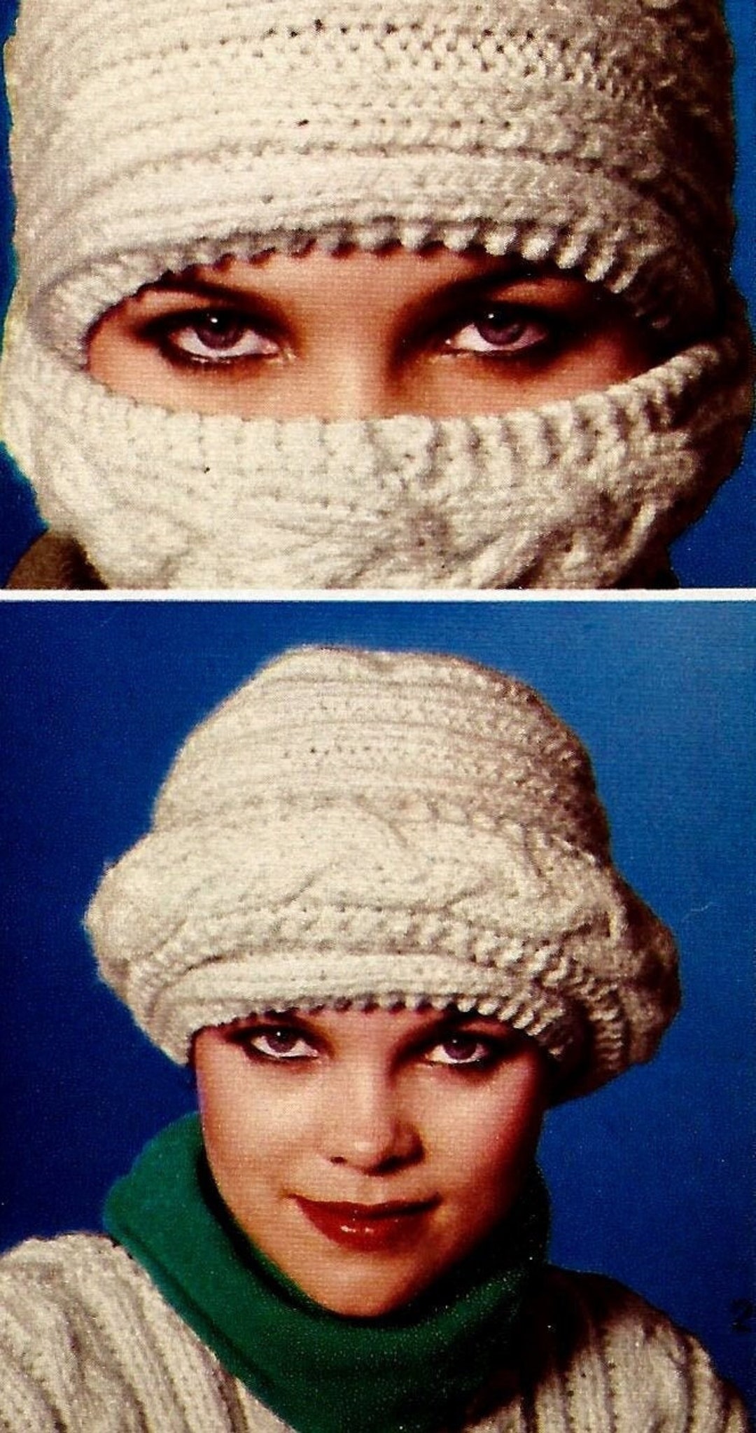 Fisherman Knit Cable Hat With Face Cover Pattern Digital Download ...