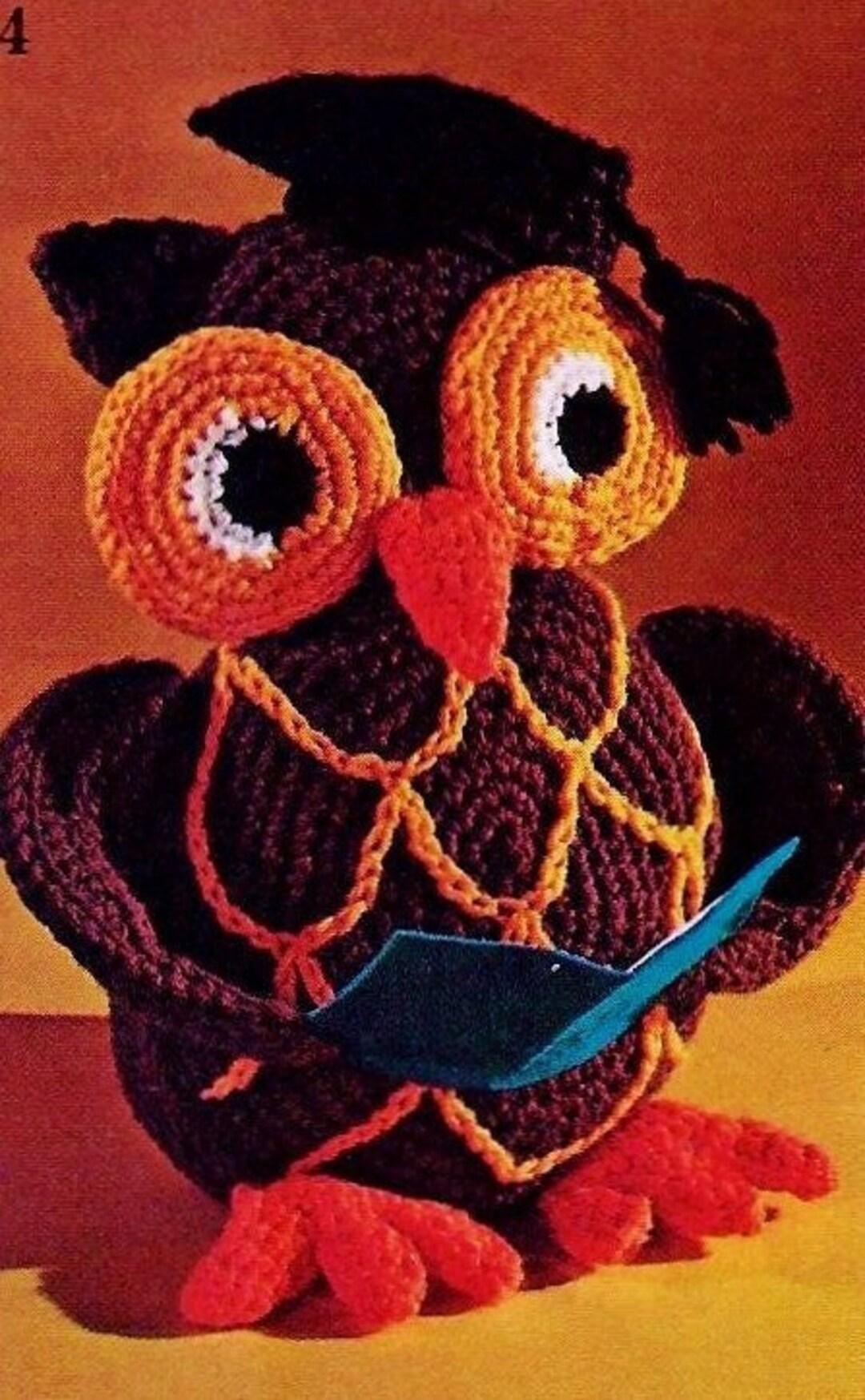 Crocheted Professor Owl Toy Pattern Digital Download Vintage Crochet ...