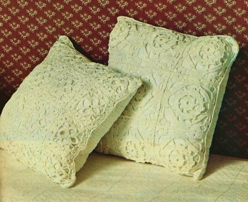 Crocheted Lace Pillows Patterns Digital Download Vintage Crochet ...