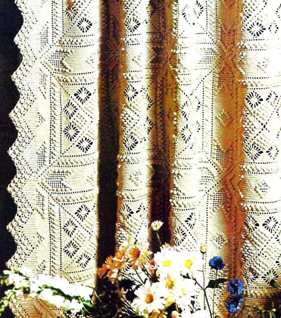 Crocheted Curtain or Bedspread Pattern Digital Download Vintage Crochet ...