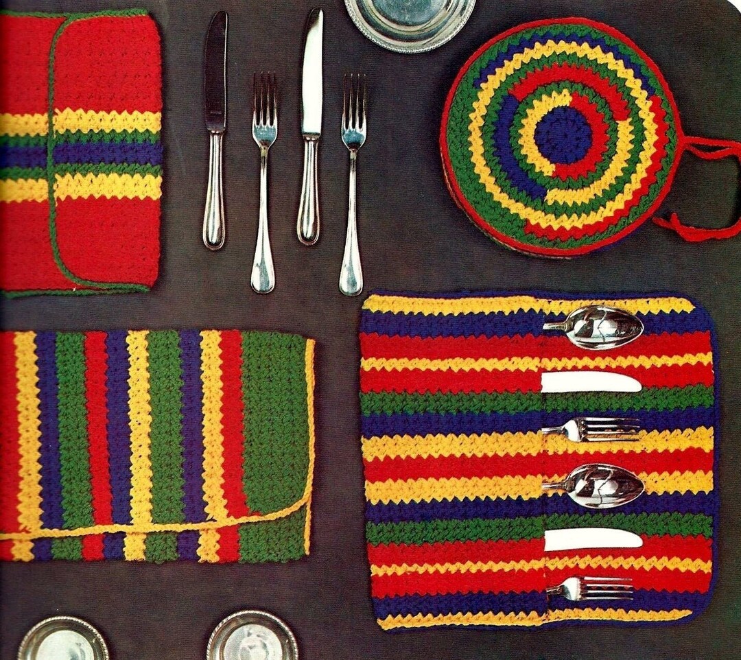 Easy Crocheted Picnic Table Set Pattern Digital Download Vintage ...