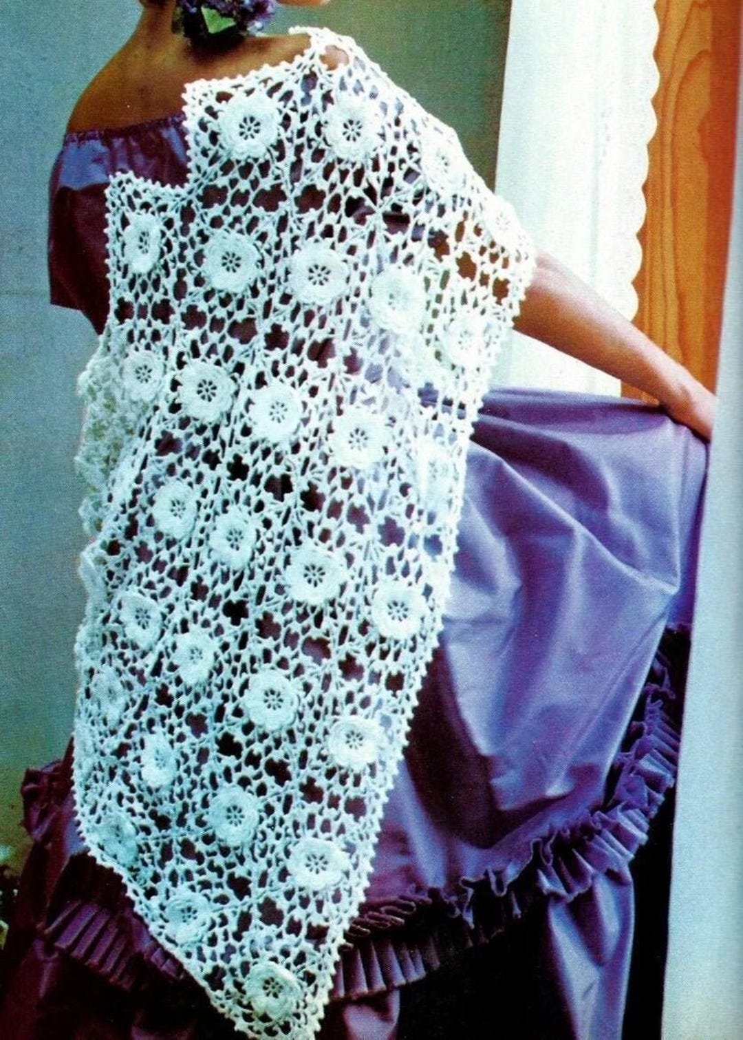 Irish Crochet Lace Shawl Pattern Digital Download Vintage Crochet ...
