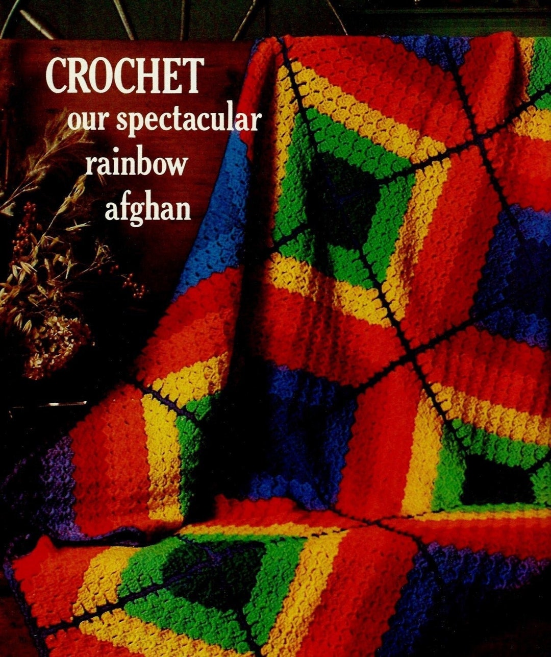 Crocheted Rainbow Afghan Pattern Digital Download Vintage - Etsy