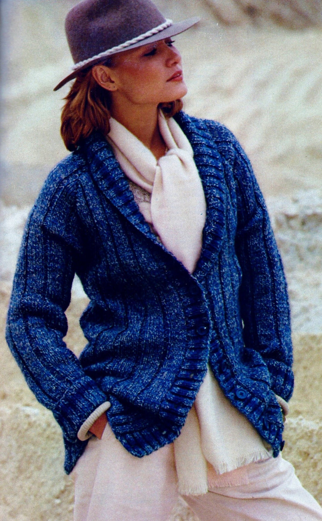 Knitted Cardigan Sweater Pattern Digital Download Vintage - Etsy