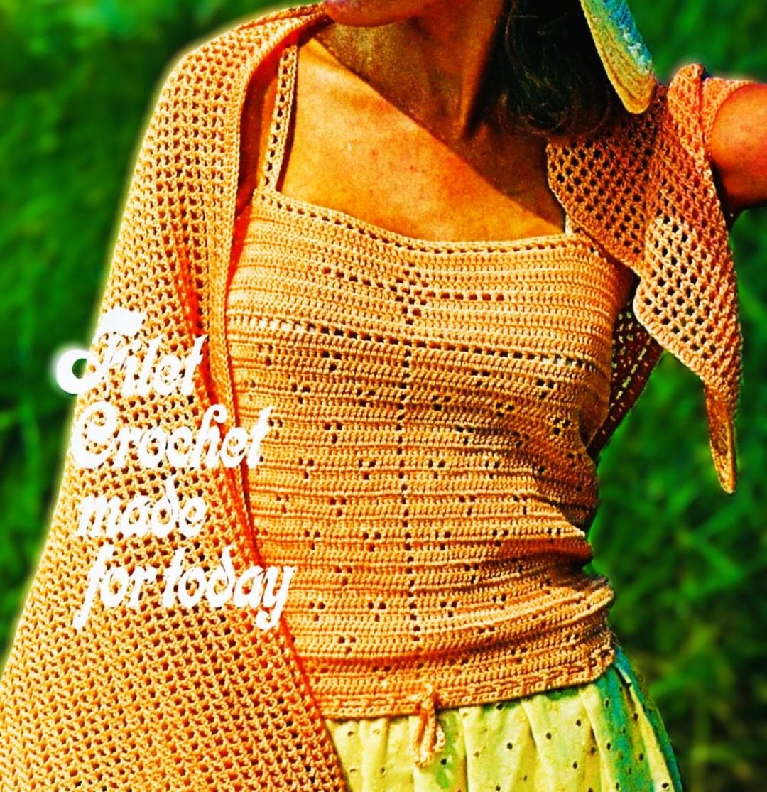 Crocheted Camisole Top and Shawl Patterns Digital Download Vintage ...