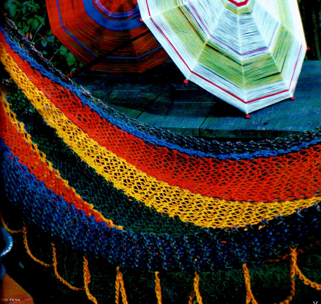 Knit Rainbow Stripe Hammock Pattern Digital Download Vintage Knitting ...