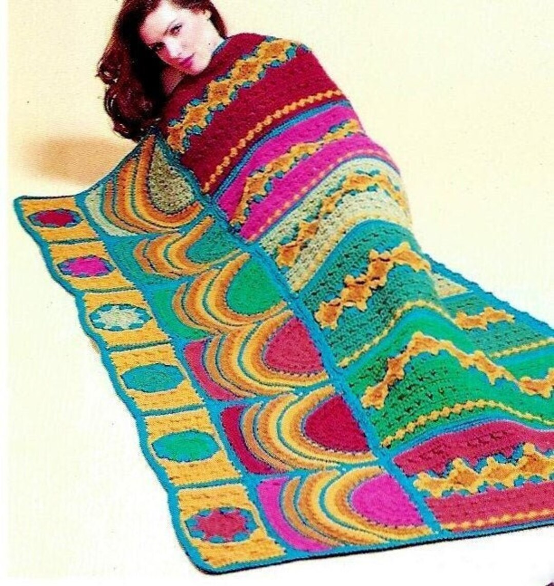 Crocheted Prayer Rug Afghan Pattern Digital Download Vintage Crochet ...