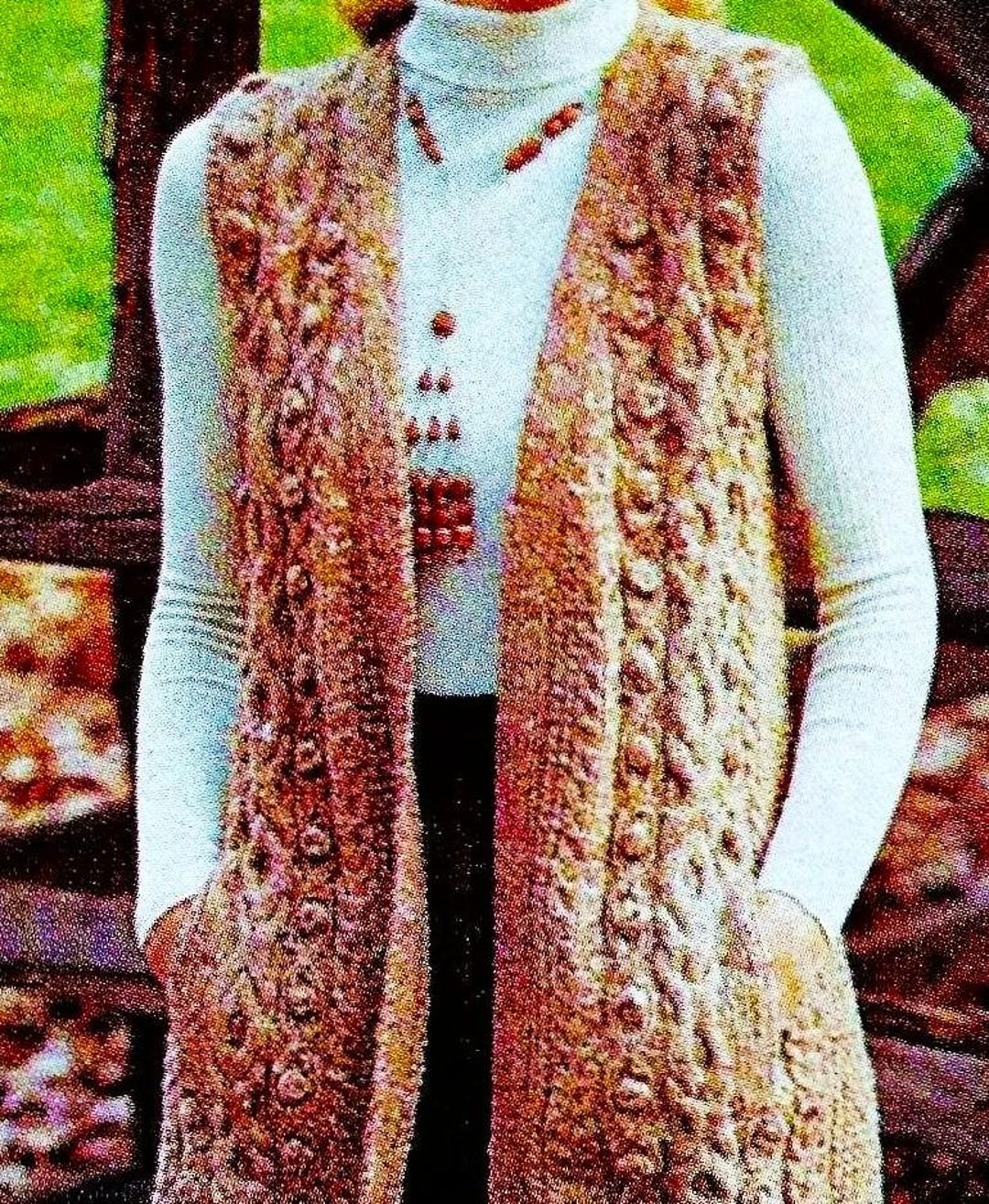Knitted Fisherman Cable Vest Pattern Digital Download Vintage Knitting ...