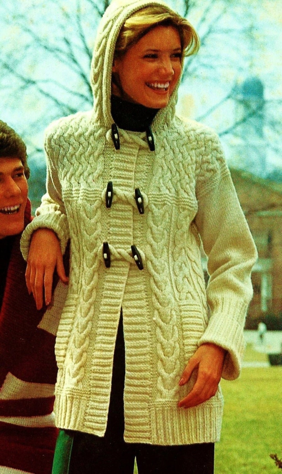 Knitted Fisherman Cable Coat Pattern Digital Download Vintage - Etsy