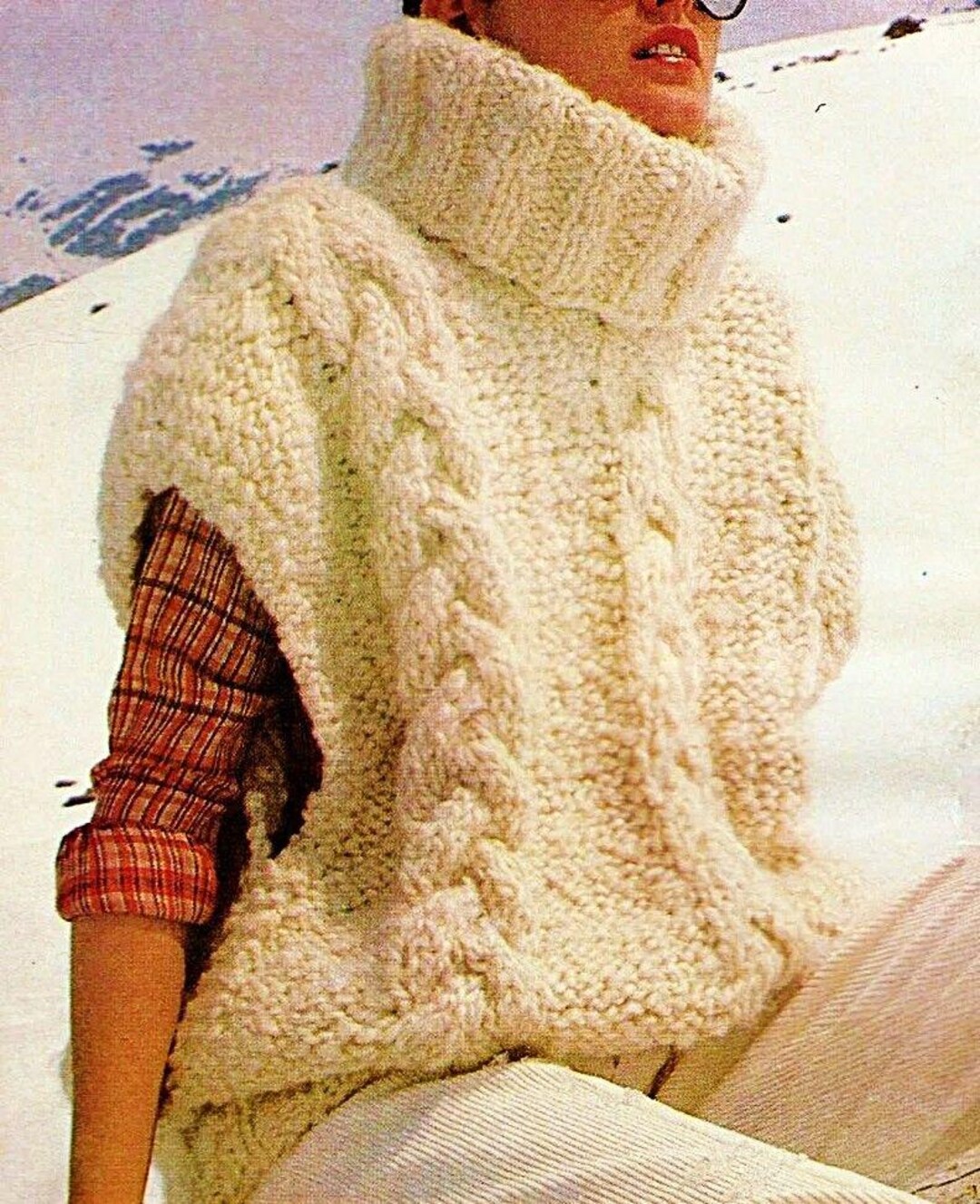 Cable Knit Vest Pattern Digital Download Vintage Knitting Pattern - Etsy