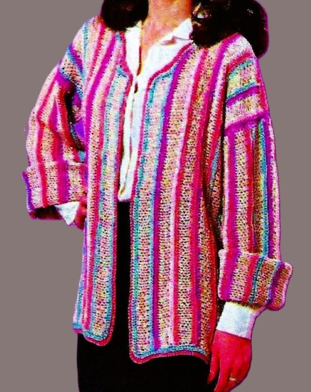 Crocheted Jacket Pattern Digital Download Vintage Crochet Pattern - Etsy