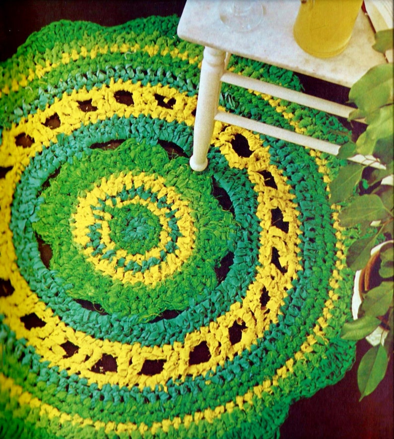 Crocheted Rag Rug Pattern Digital Download Vintage Crochet - Etsy