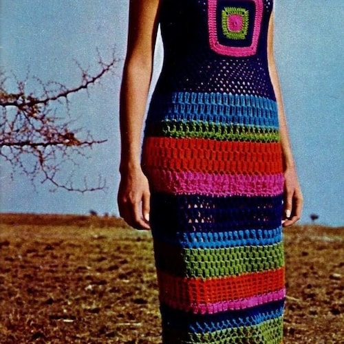 Crocheted Dress Pattern Digital Download Vintage Crochet - Etsy
