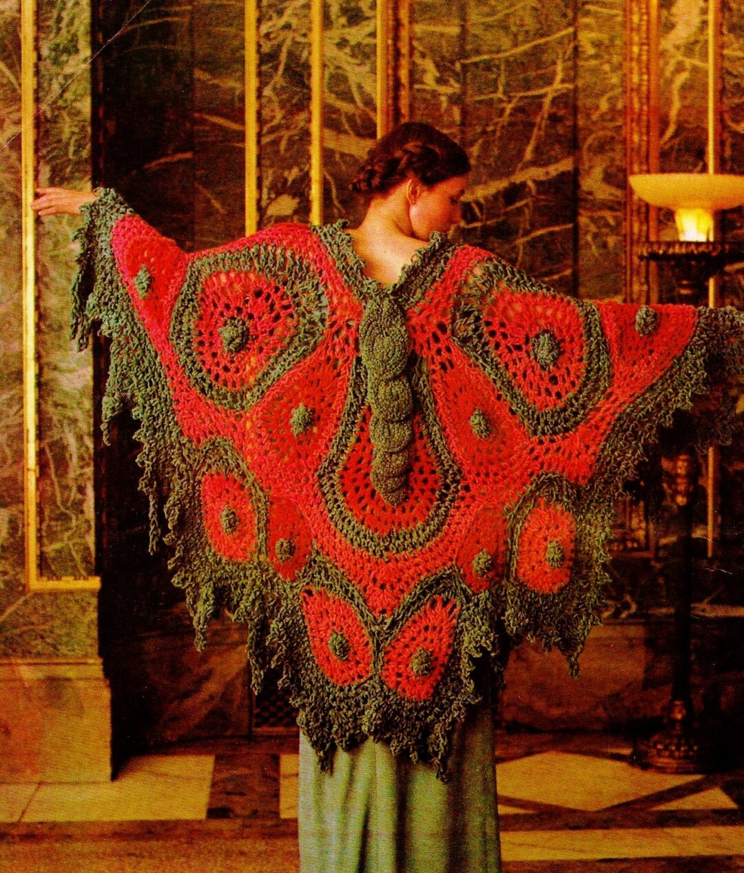 Crocheted Butterfly Shawl Pattern Digital Download Vintage Crochet ...