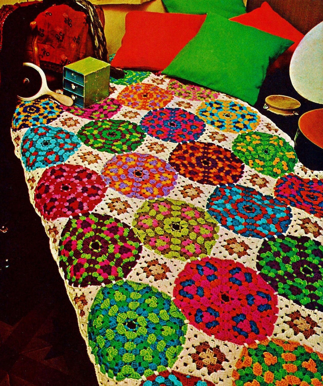 Crocheted "dinner Plate" Granny Afghan Pattern Digital Download Vintage ...