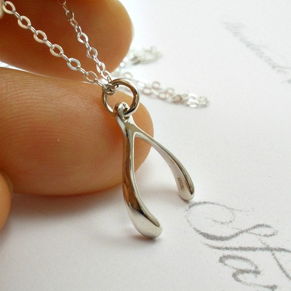 Polished wishbone necklace store