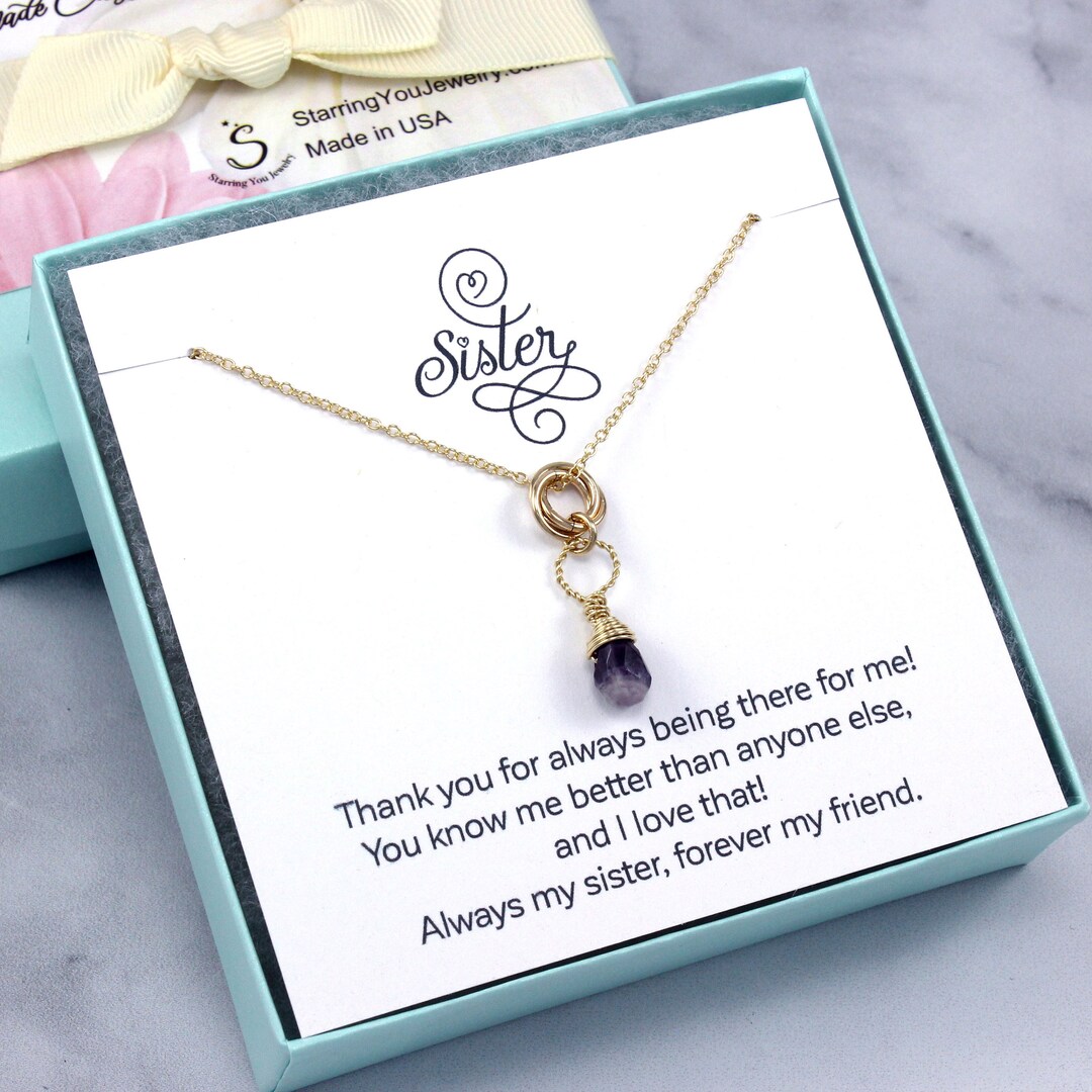 Sister Gift: Three Ring Eternity Circle Necklace - 14k Gold-filled ...