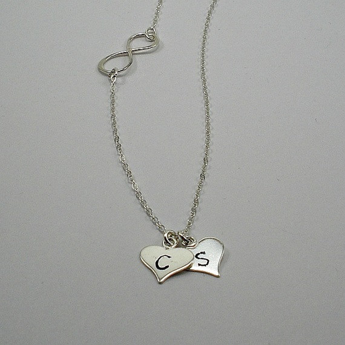 Infinity Initial Necklace Personalized Infinity Necklace - Etsy