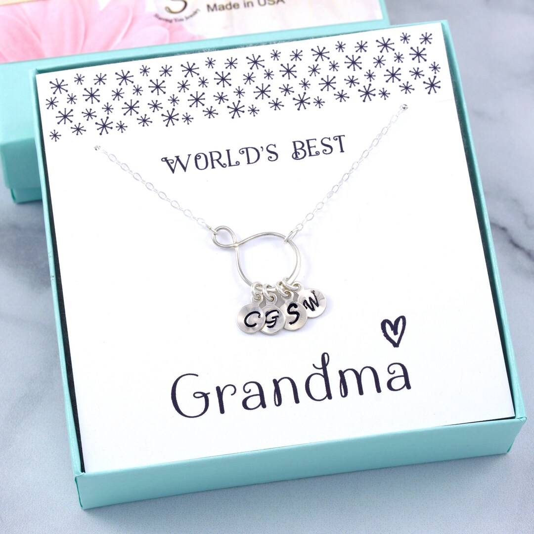 Personalized Necklace Gift for Grandma, 925 Sterling Silver, Custom ...