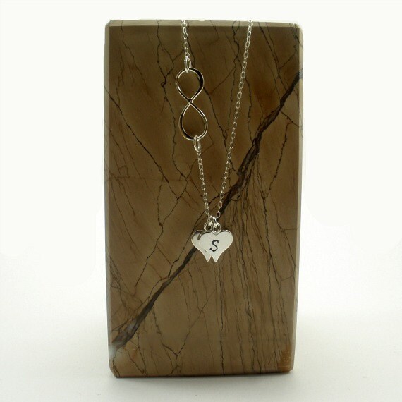 Infinity Initial Necklace Personalized Infinity Necklace - Etsy