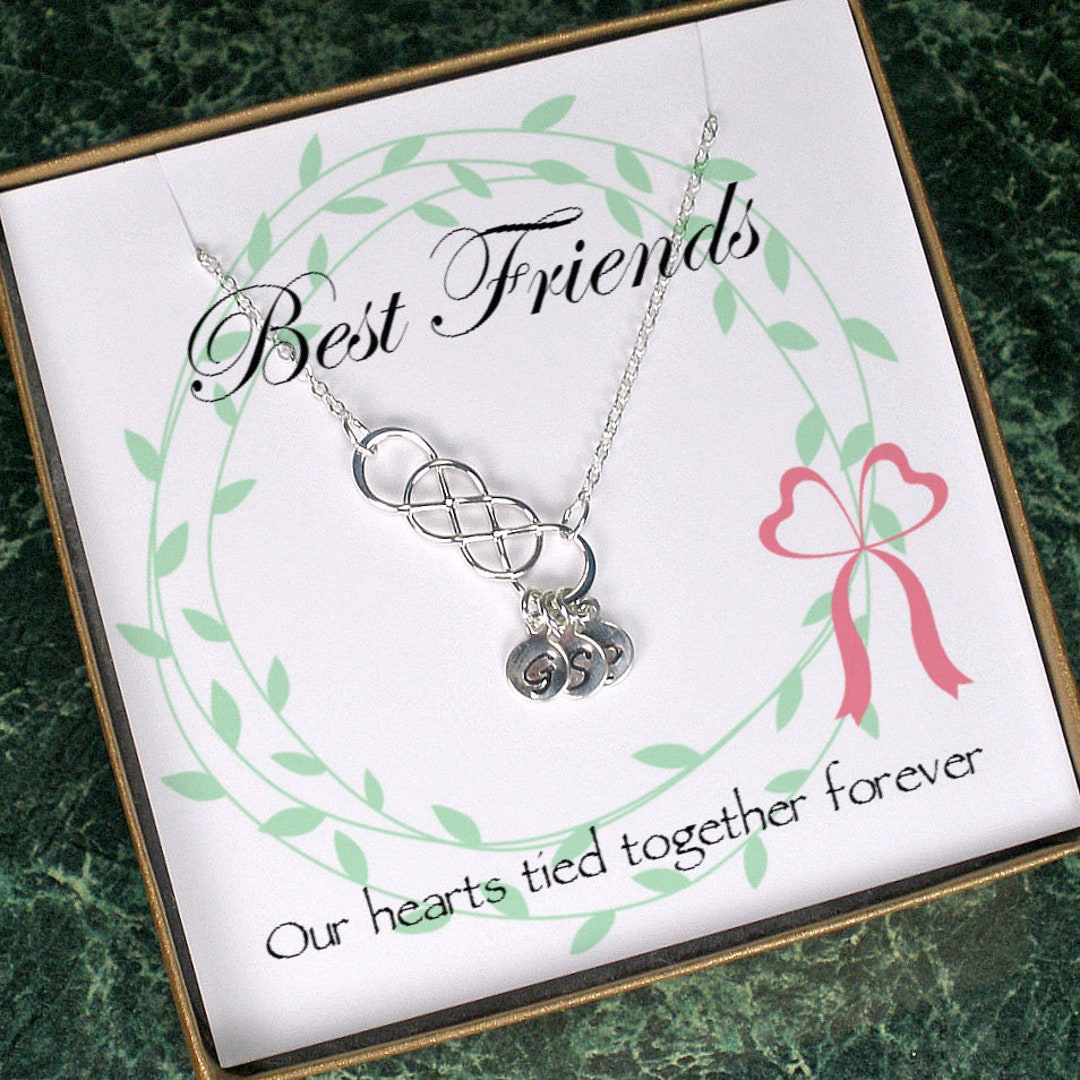 Personalized Initial Necklace With Double Infinity Pendant - Sterling ...