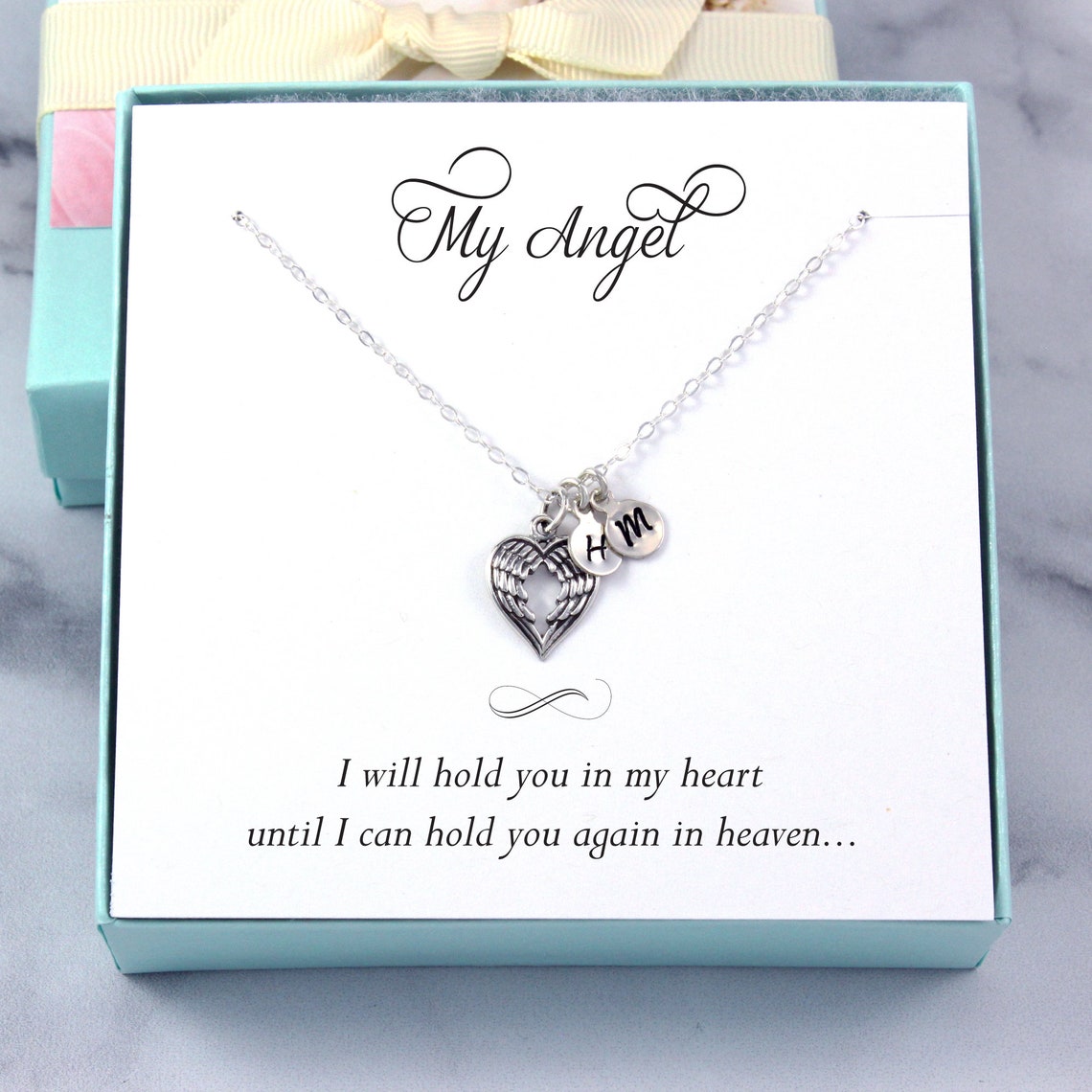 Personalized Memorial Necklace: Remembrance Keepsake Jewelry, Sterling ...
