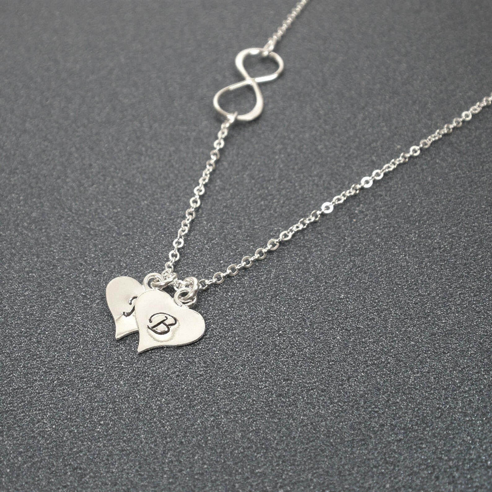Infinity Initial Necklace Personalized Infinity Necklace - Etsy