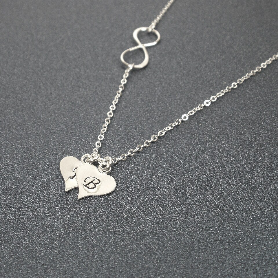 Infinity Initial Necklace Personalized Infinity Necklace | Etsy