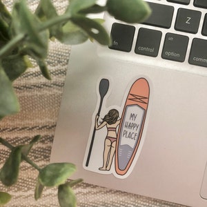 Paddle Boarding Sticker My Happy Place Paddle Board Decal Sup Beach ...