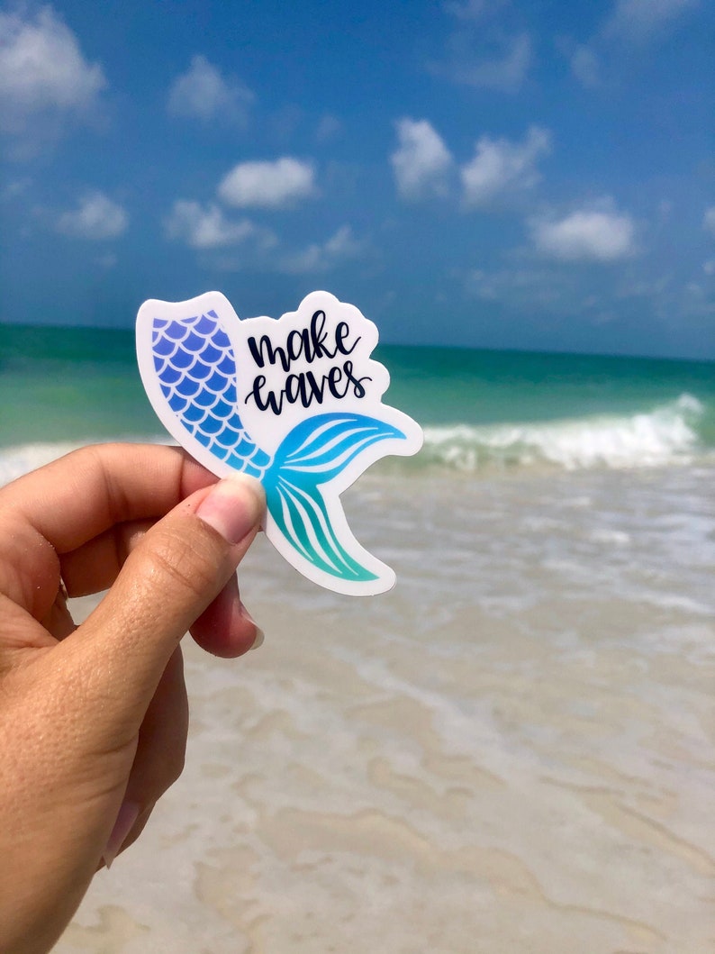Mermaid Sticker Make Waves Wave Sticker Ocean Sticker - Etsy