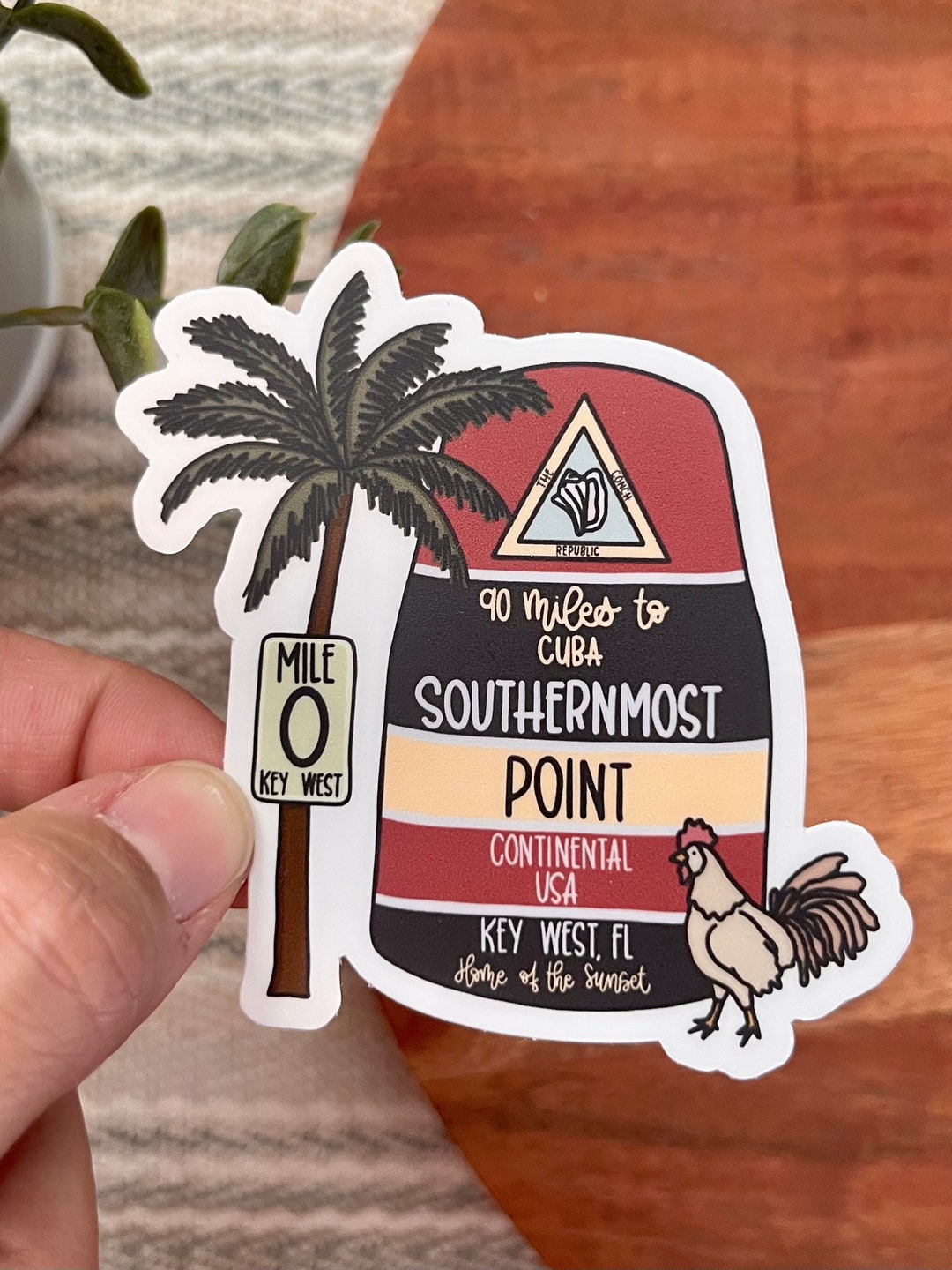 Southernmost Point Florida Keys Sticker Key West Mile 0 Florida Sticker ...